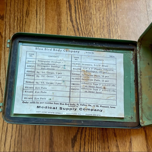 Accents | Vintage Blue Bird Body Co First Aid Kit 196s Metal Carried On ...